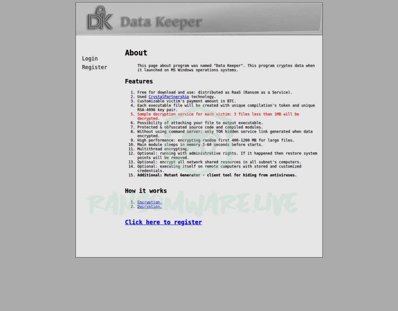 Ransomware.live: Datakeeper